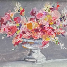 "Tiny Bouquets", tiny oil paintings by Deedee Bernhardt