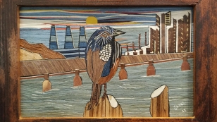 "Raven", a piece of wall art by artist, Errol Bruce, is created using ...