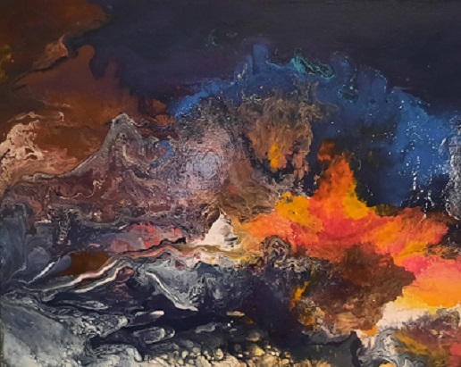 The Entrance, an acrylic abstract painting by Stephen Corrigan