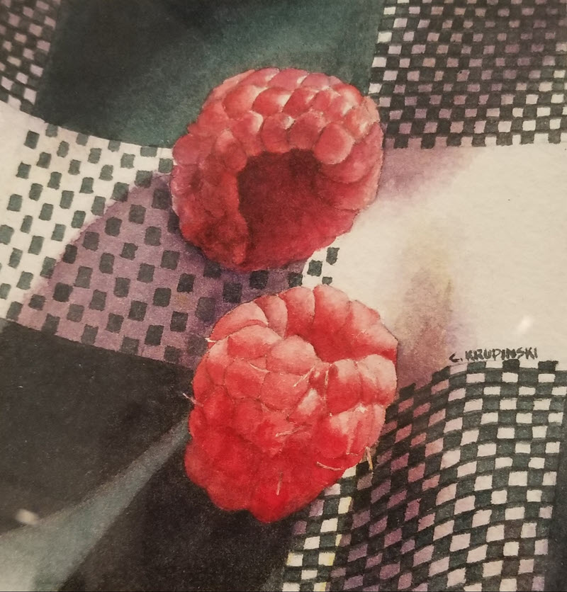 Two Raspberries, a painting by Chris Krupinski