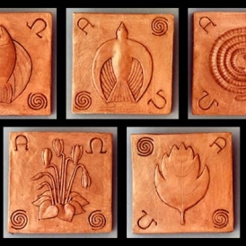 "Life Cycle" tiles by John Leon, Sculptor