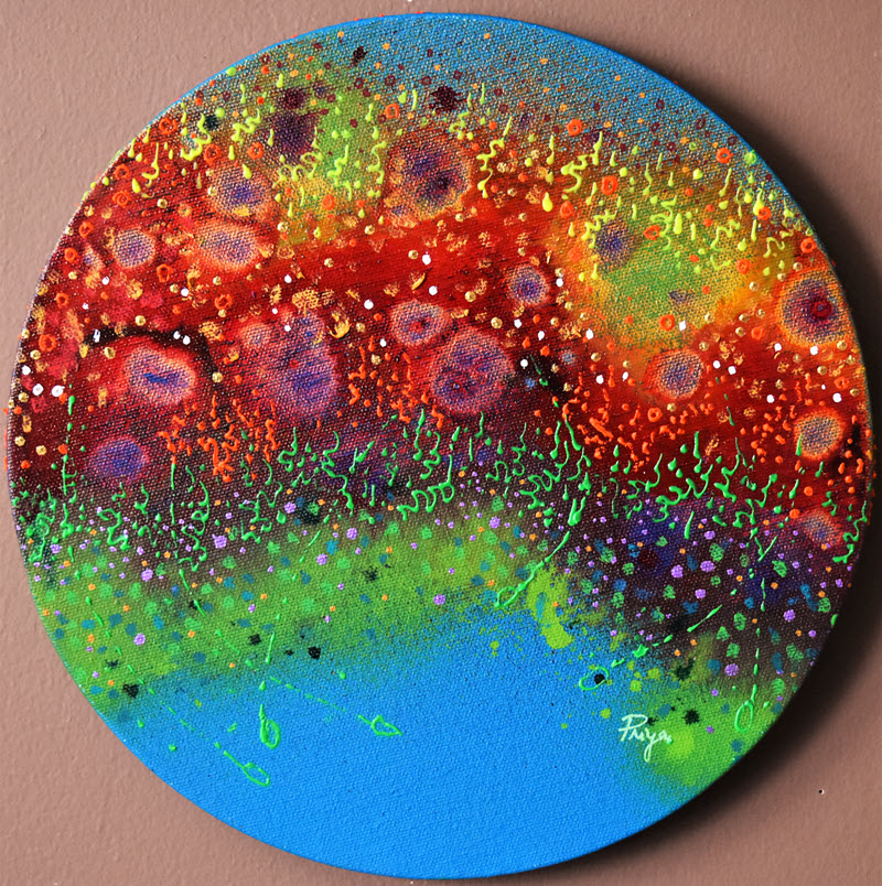 Glorious, an abstract acrylic painting by Priya Rama