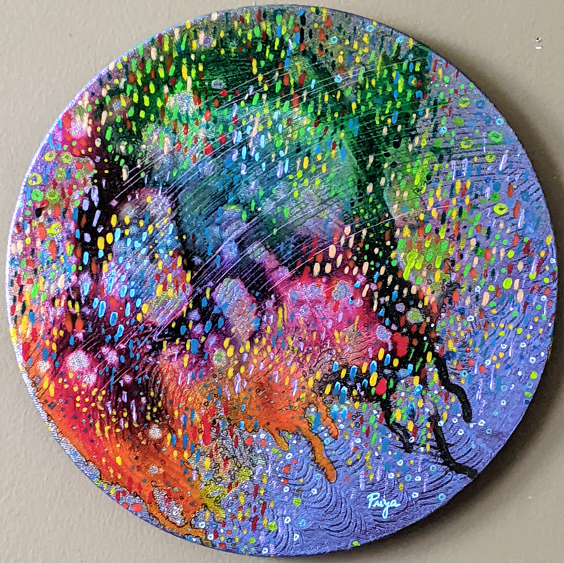 Heavenly Embrace, an abstract acrylic painting by Priya Rama